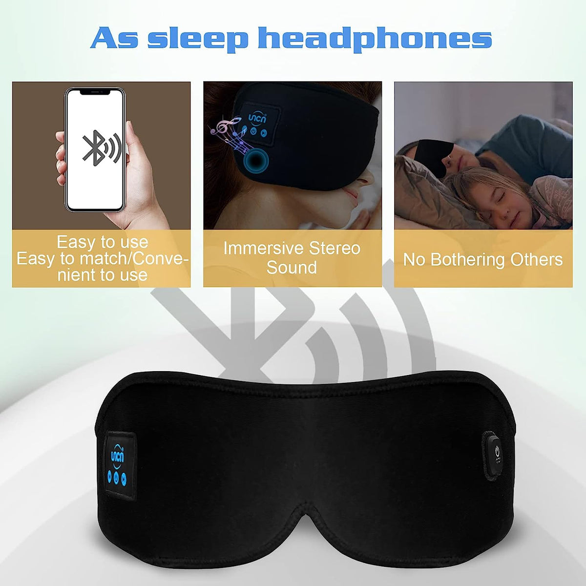 UNCN Sleep, Headphones Bluetooth Wireless Over-Ear Baby,Noise Sound Ca ...